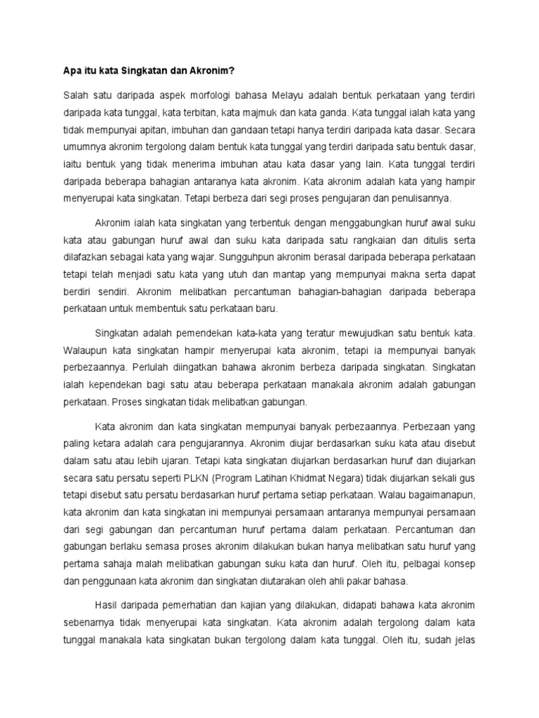 Apa Itu Kata Singkatan Dan Akronim | PDF