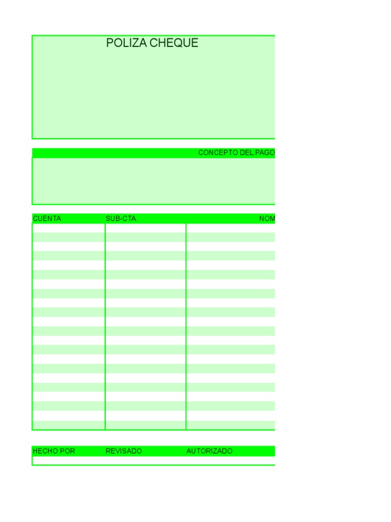 Imprimir Poliza de Cheque | PDF