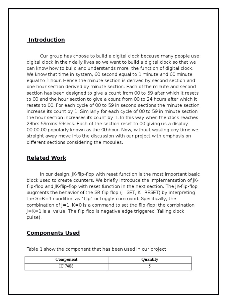 Final Project Report Digital Clock | PDF | Computer Engineering ...