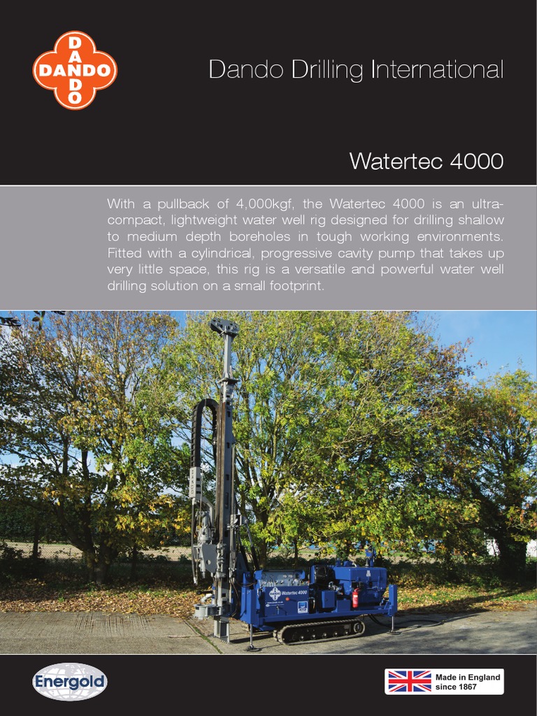 Dando Watertec 4000 Waterwell Drilling Rig | PDF | Drilling Rig | Pump