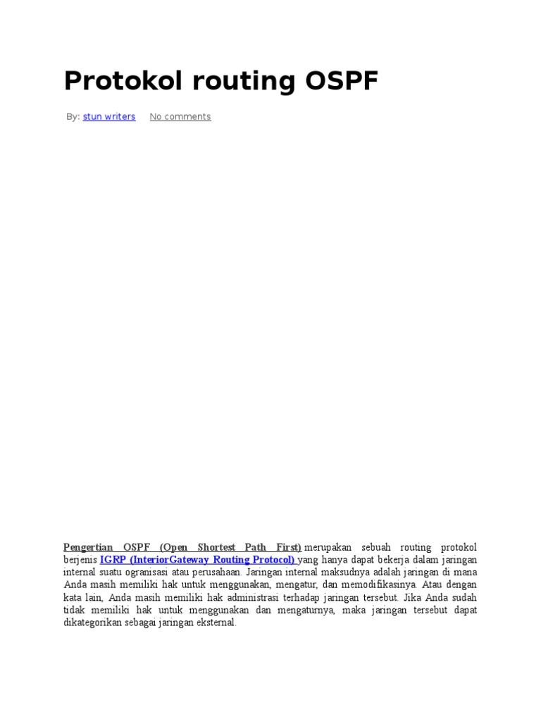 Protokol Routing OSPF | PDF