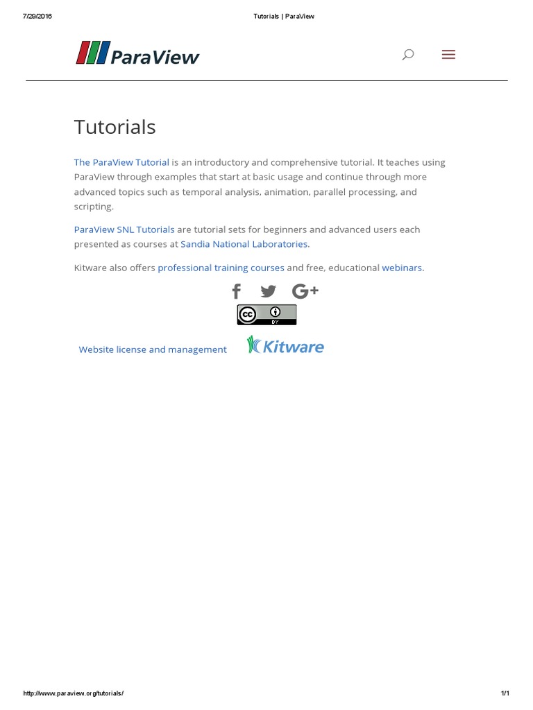 Tutorials - ParaView | PDF