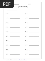English Numbers 1 To 100 Worksheet | PDF