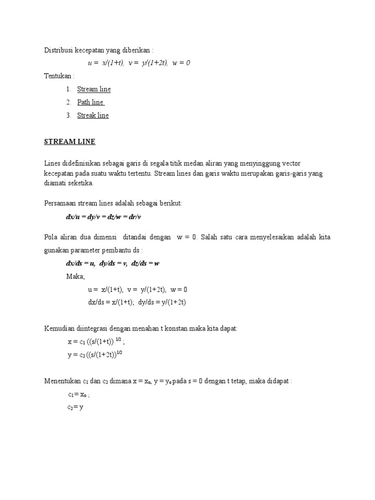 Streamline, Streak Line and Pathline | PDF