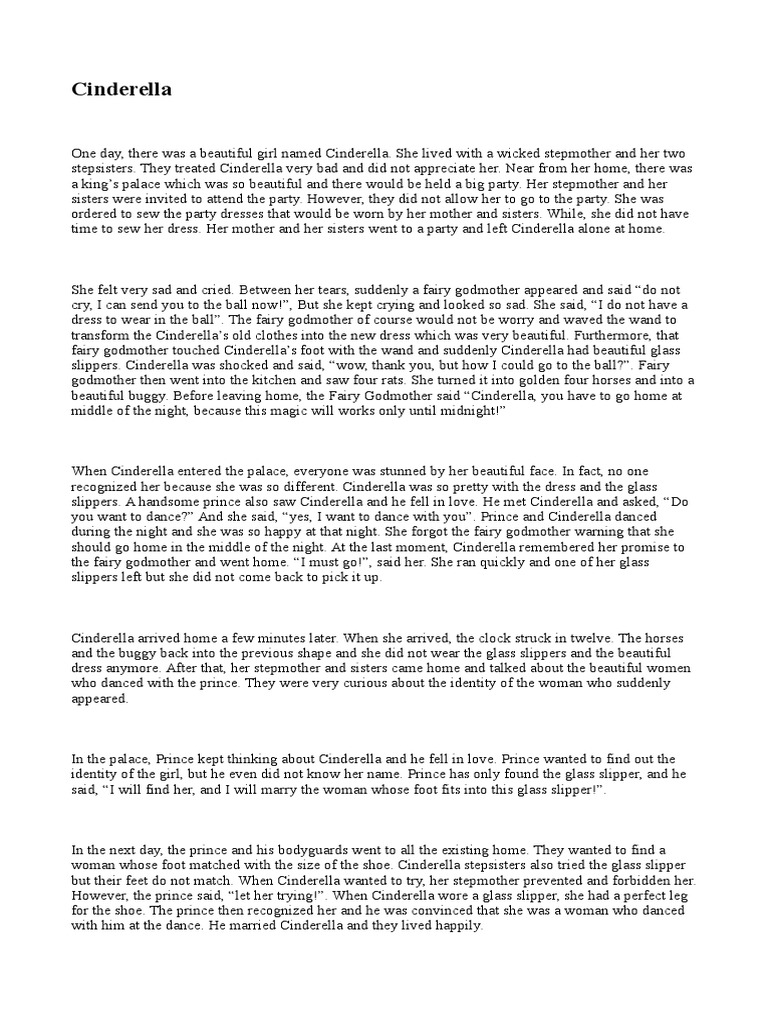 Narrative Text: Examples Of Narrative Teks PDF Cinderella, 46% OFF