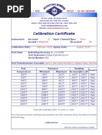 Calibration Certificate Sample | PDF | Calibration | Scientific Observation