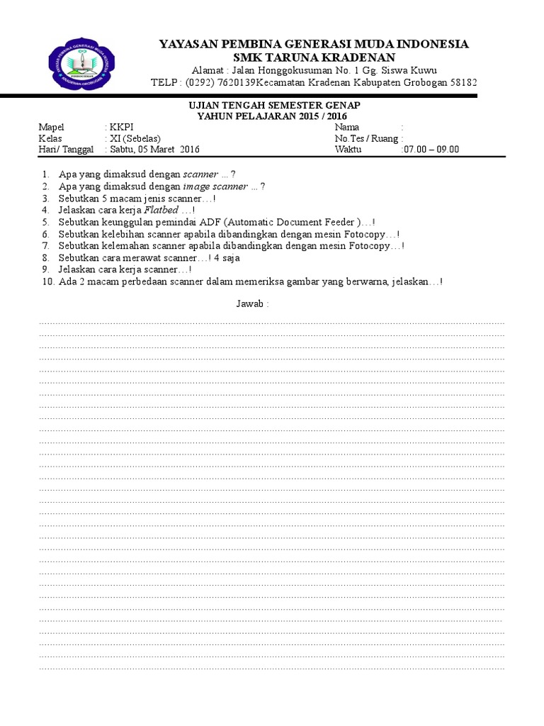 Soal Kkpi SMK KELAS XI | PDF