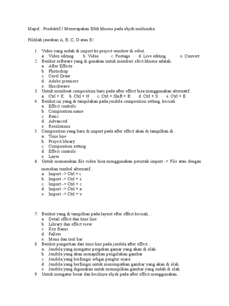 Soal Uas Kelas XII MM | PDF