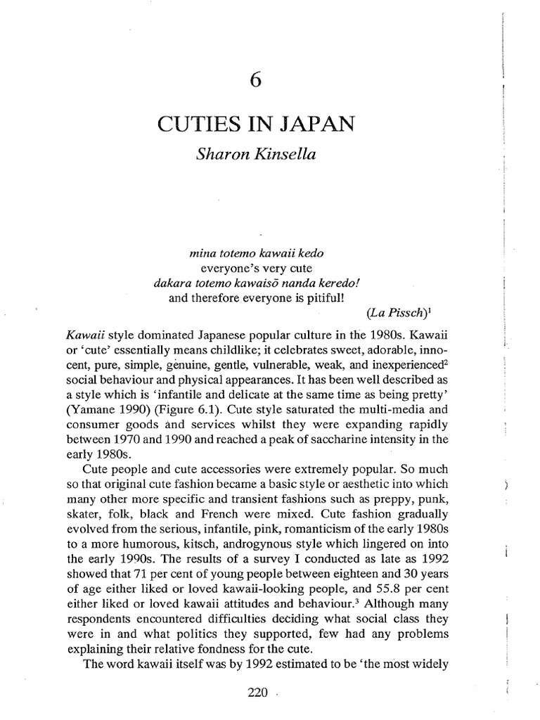 Cuties in Japan - Sharon Kinsella | PDF
