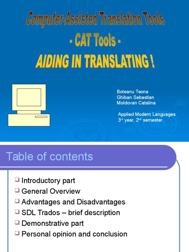 CAT Tools Presentation | PDF | Translations | Digital Technology