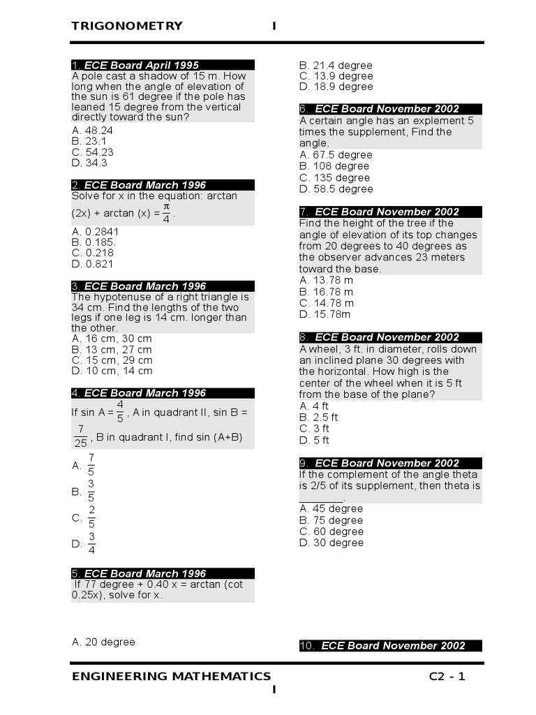 Trigonometry Questions | PDF | Sine | Triangle