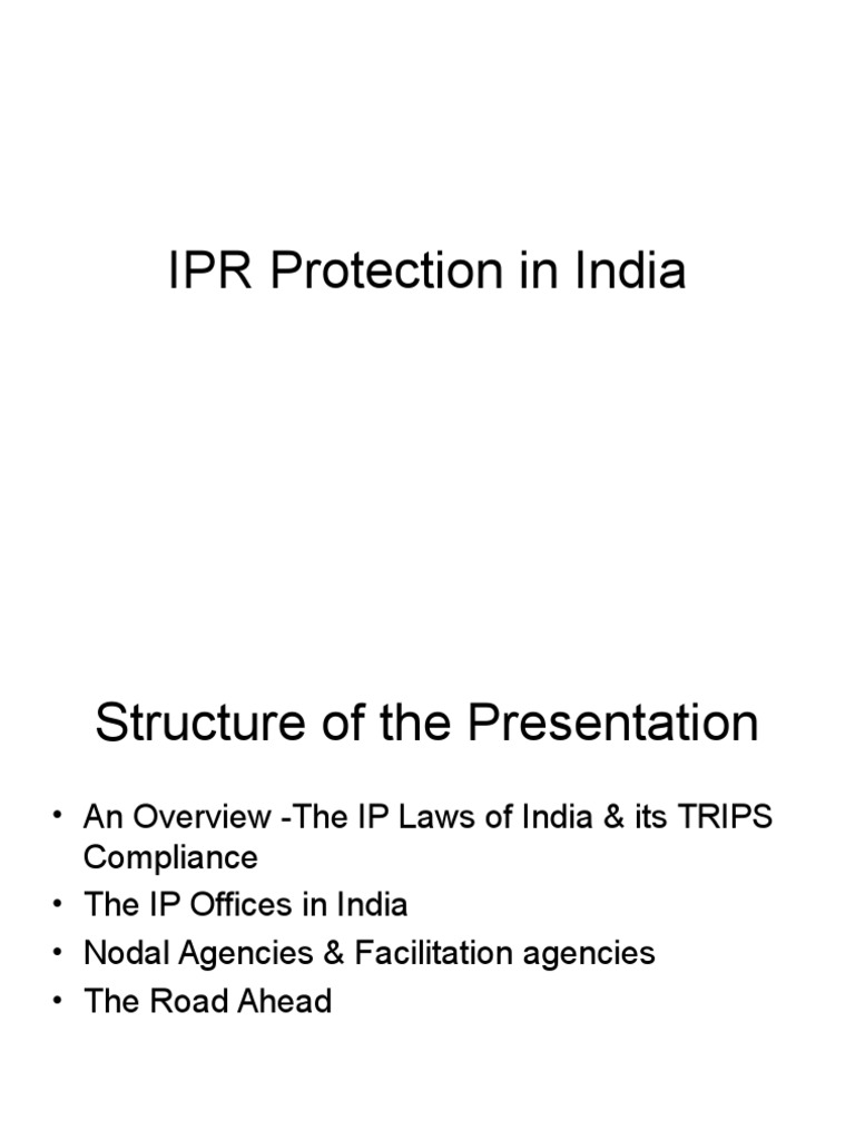 IPR Protection Framework in India | PDF