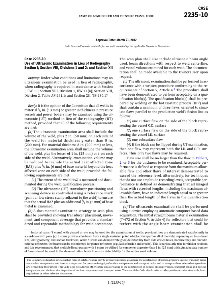 Code Case - 2235-10 | PDF | Data Analysis | Welding