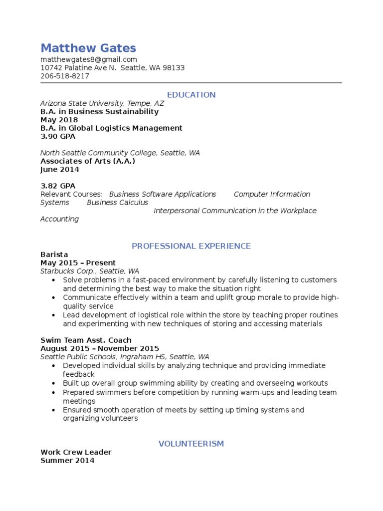 Matthew Gates Matthewgates8 | PDF | Volunteering | Cognition