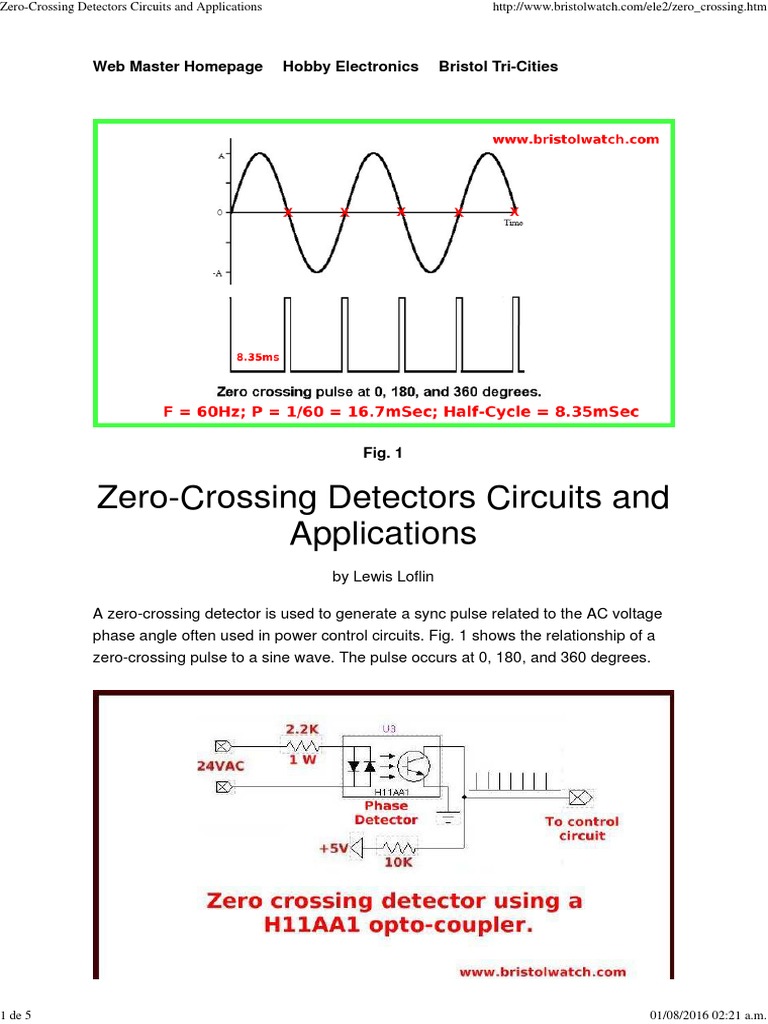 Zero-Crossing Detectors Circuits and Applications | PDF | Detector ...