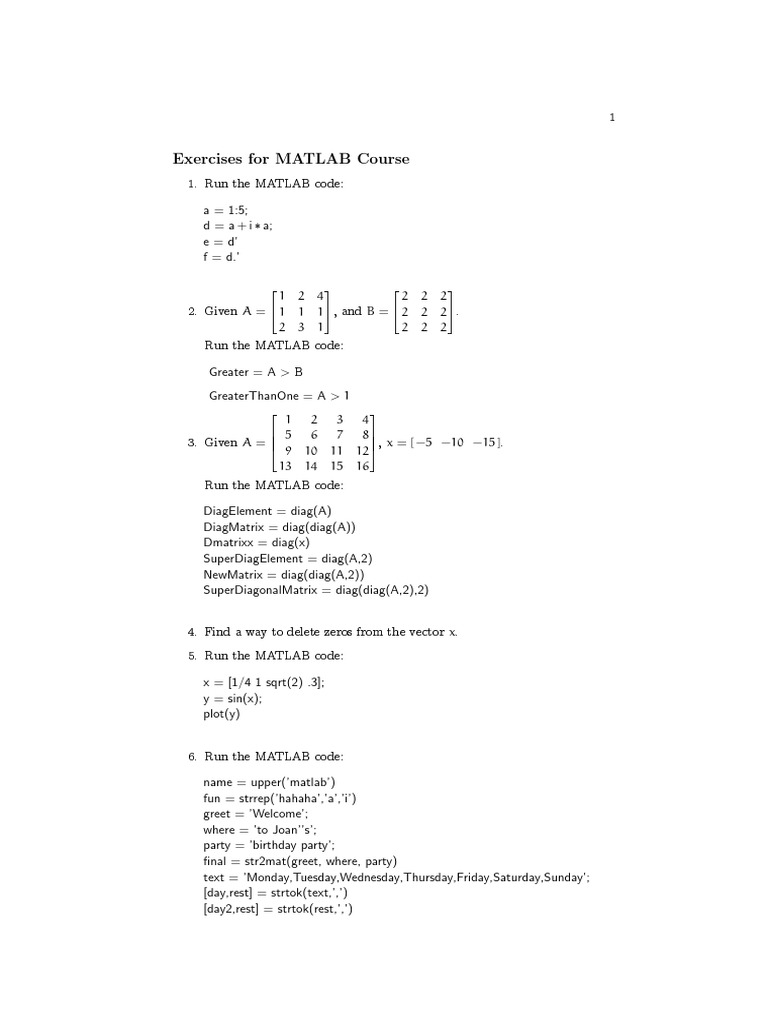Exercise Pdf Pdf Matrix Mathematics Trigonometric Functions