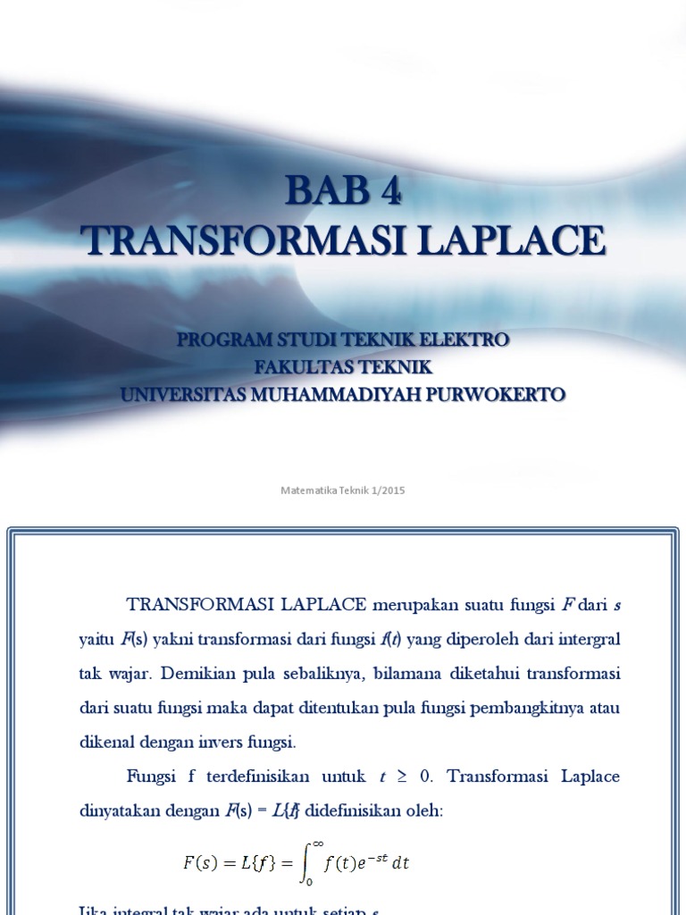 Rumus Transformasi Laplace Teknik Elektro | PDF | Metode & Bahan Ajar ...