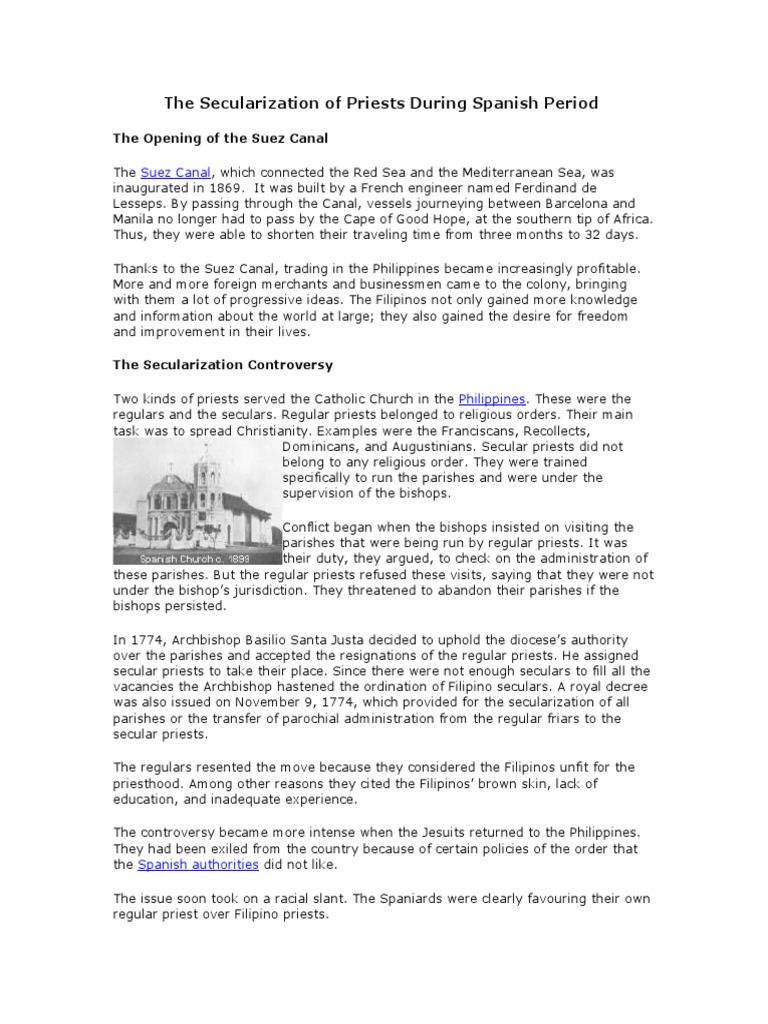 19th Century Philippines Secularization Movement | PDF | Philippines ...