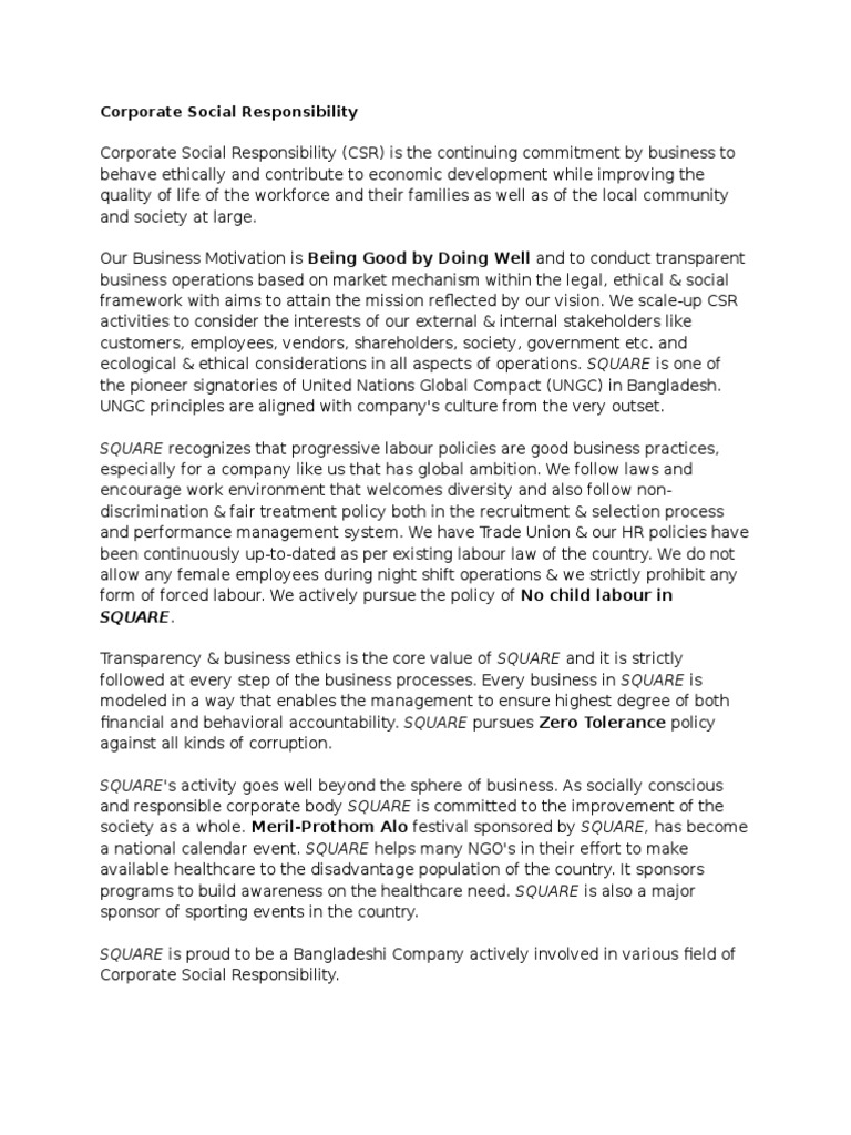 Corporate Social Responsibility | PDF | Career & Growth | Business