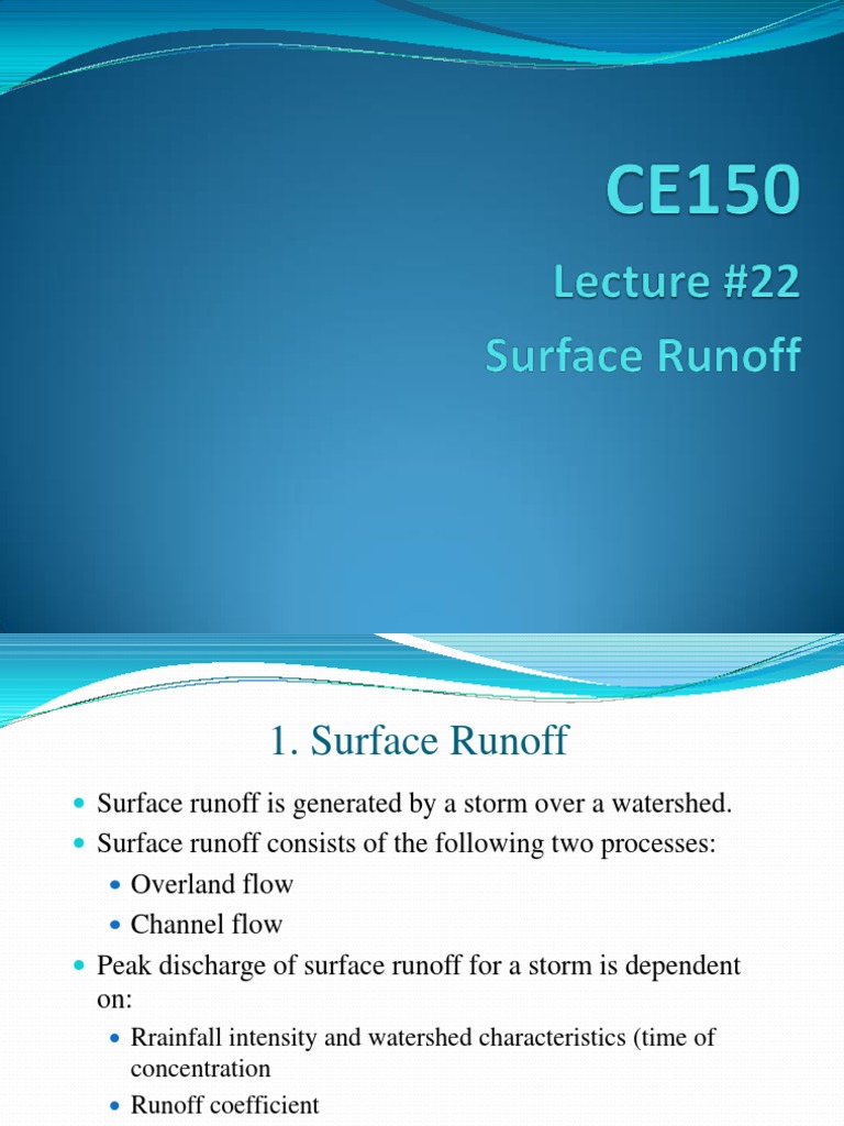 Understanding Surface Runoff Dynamics | PDF | Surface Runoff | Drainage ...