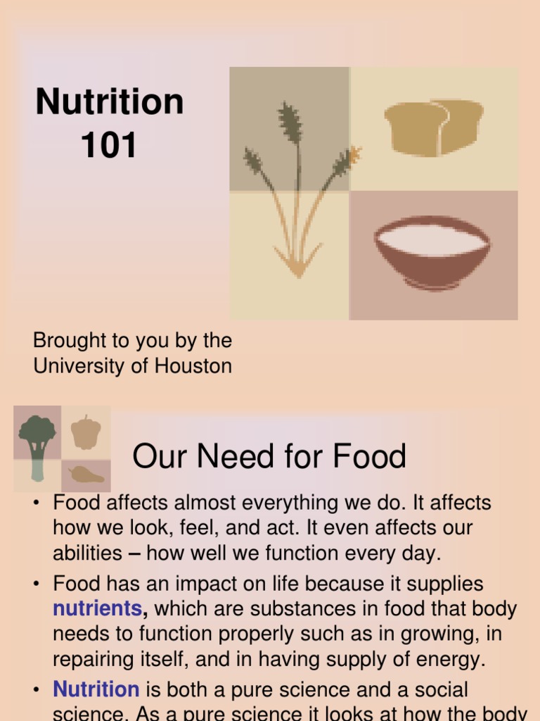 Nutrition 101: Brought To You by The University of Houston | PDF ...