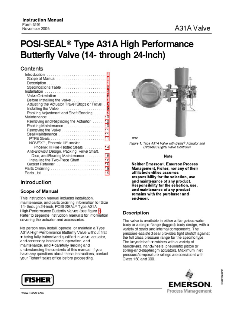 Type A31A High Performance | PDF | Valve | Screw