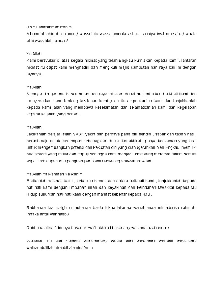 Doa untuk Pelajar Kelas 1 SD | PDF | Pengembangan Diri | Agama ...