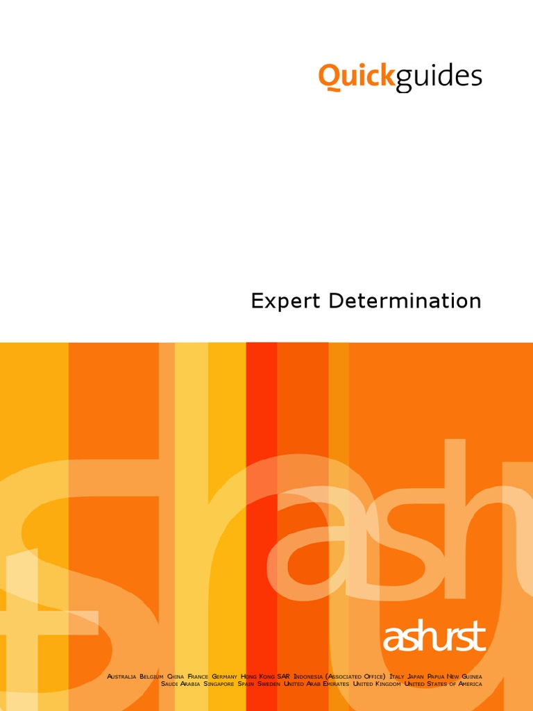 Quick Guide For Expert Determination | PDF | Arbitration | Limited ...