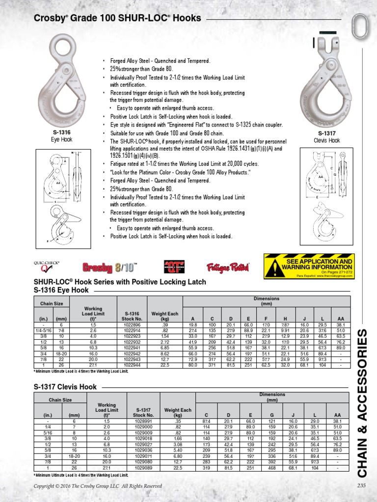 Eye Hook Clevis Hook: S-1316 Eye Hook Shur-Loc Hook Series With ...