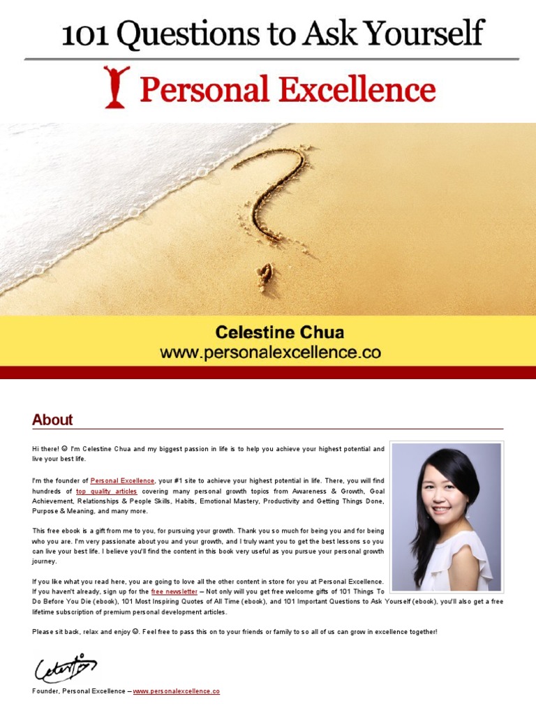 101 Questions To Ask Yourself (Personal Excellence) Please Share Thank ...