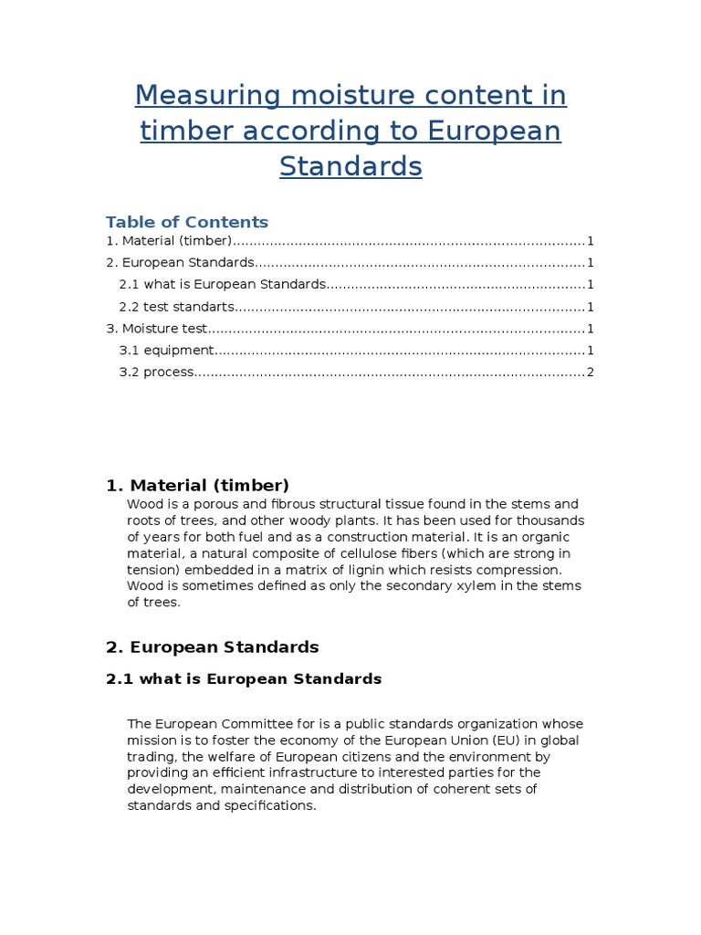 Measuring Moisture Content in Timber According To European Standards ...