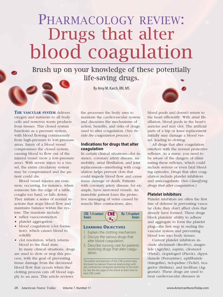 Pharmacology review Drugs that alter blood coagulation.pdf ...