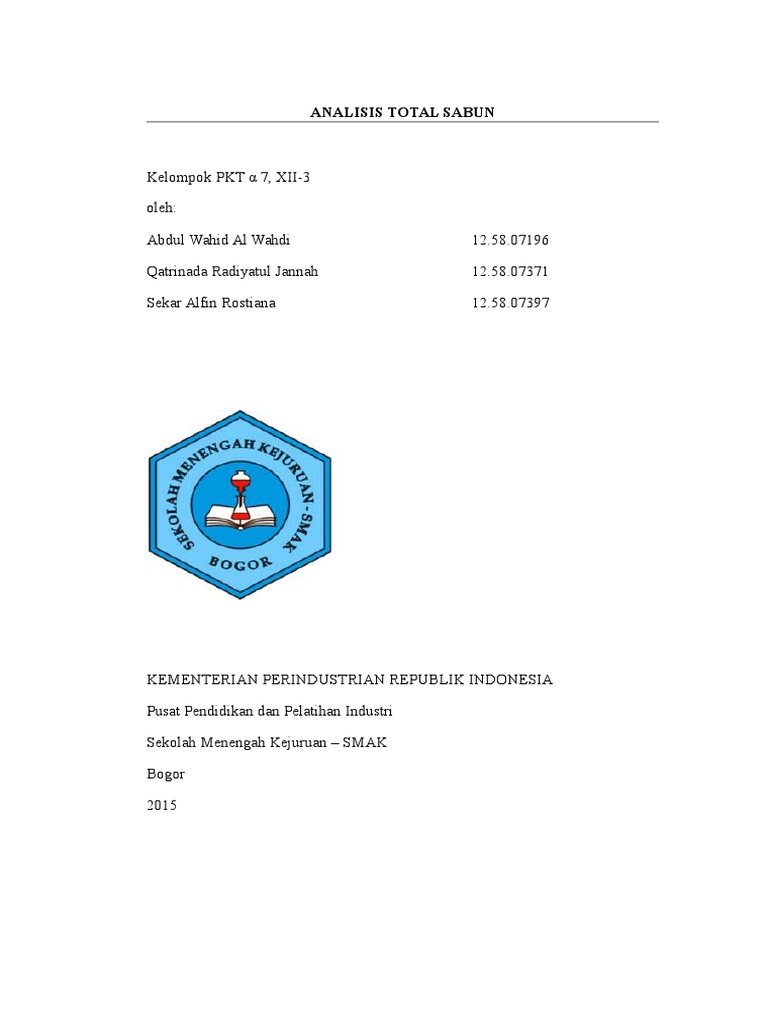 Analisis Total Sabun | PDF | Teknologi & Rekayasa