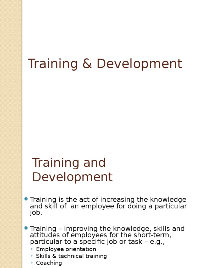 Training & Development | PDF | Employment | Educational Technology