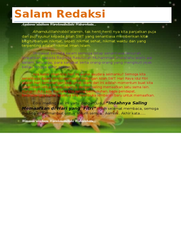 Salam Redaksi Mading | PDF