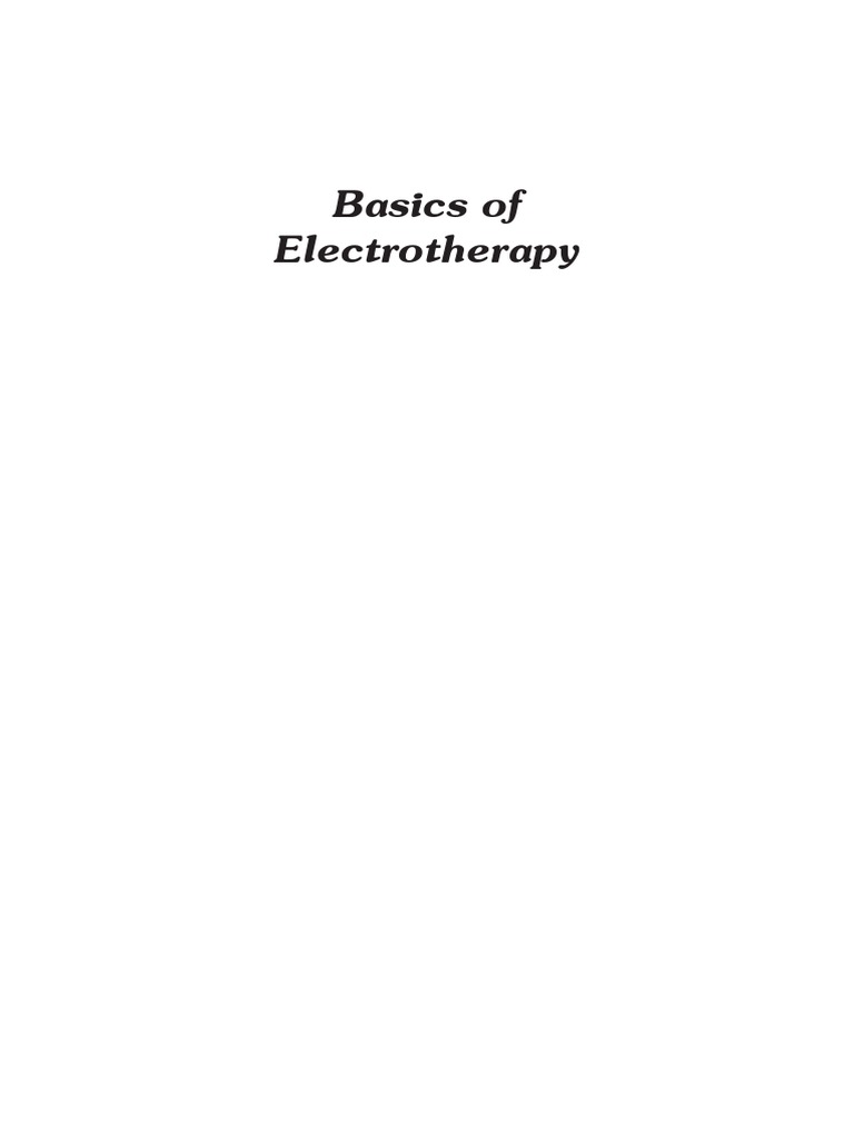 Basics of Electrotherapy | PDF | Electromyography | Blood Vessel