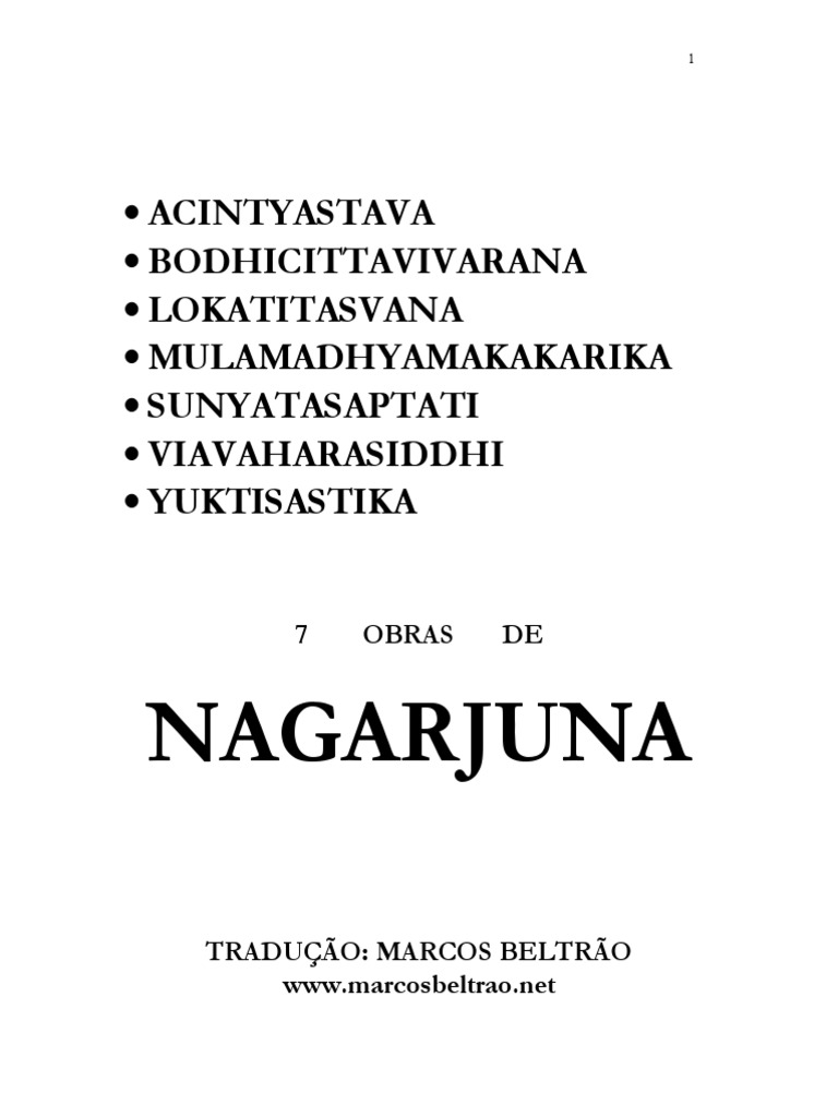 Sete Obras de Nagarjuna PDF | Download grátis PDF | Bodisatva | Mente