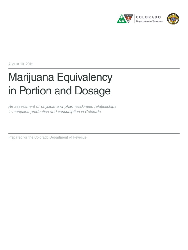 Marijuana Equivalency in Portion and Dosage | PDF | Cannabis (Drug ...
