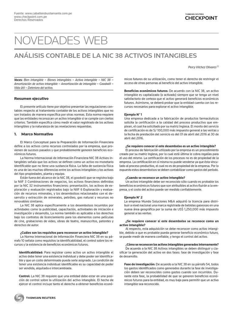 Análisis contable NIC 38 activos intangibles | PDF | normas internacionales de INFORMACION ...