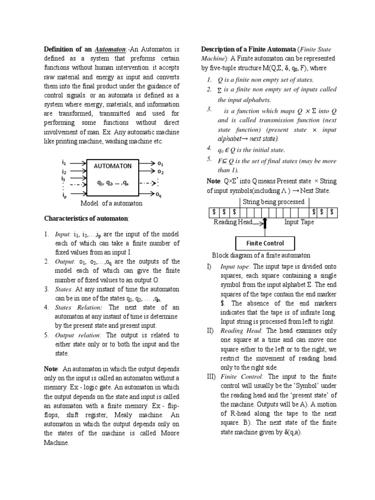 Automata Theory | Download Free PDF | Automata Theory | Digital Electronics