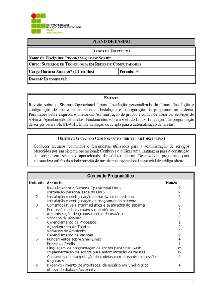 Programacao De Script Pdf Linguagem De Script Shell Informática 0111