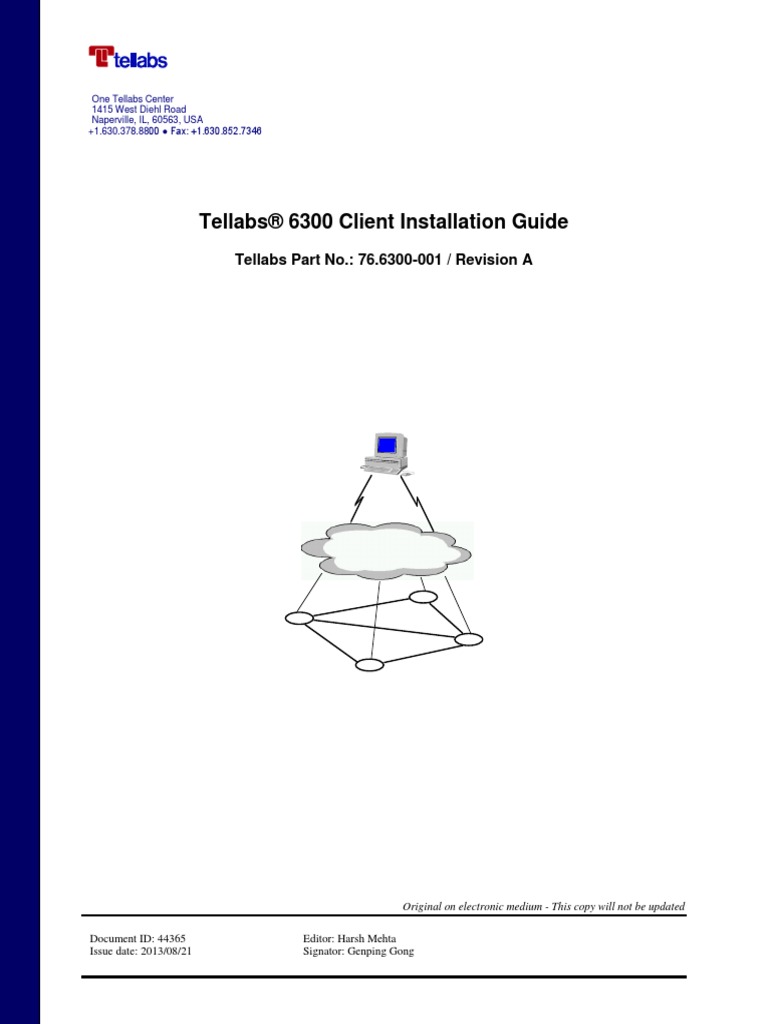 Tellabs 6300 Client Installation Guide | PDF | Installation (Computer ...