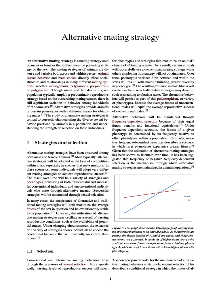 Alternative Mating Strategy | PDF | Animal Sexuality | Evolutionary Biology