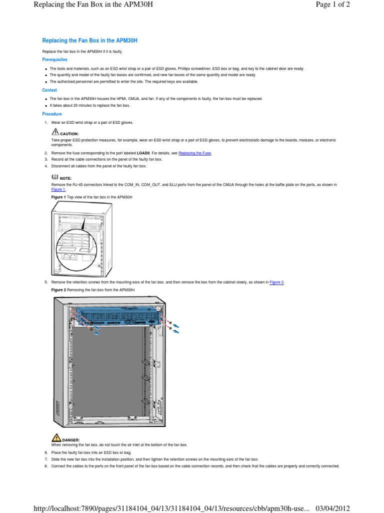 Replacing The Fan Box in The APM30H | PDF | Electrostatic Discharge ...