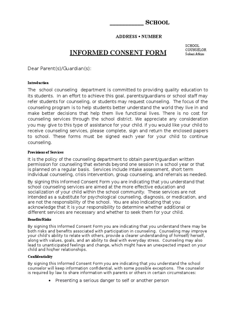 Informed Consent Form | PDF | Informed Consent | Confidentiality