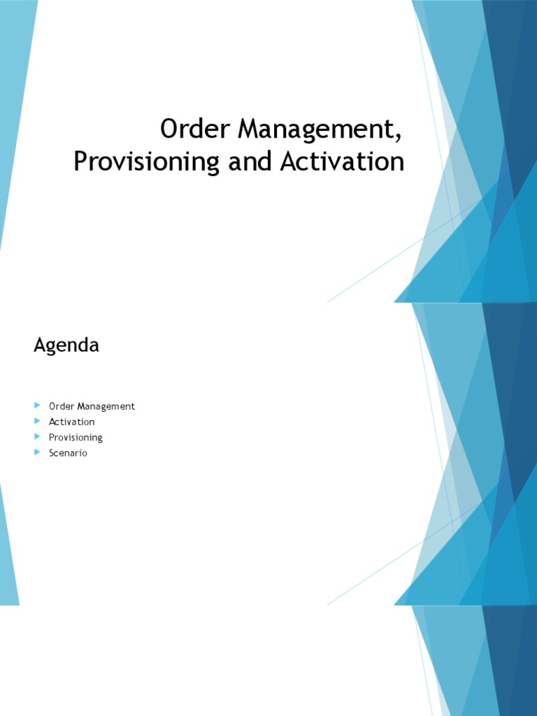 Order Management, Provisioning and Activation | PDF | Provisioning ...