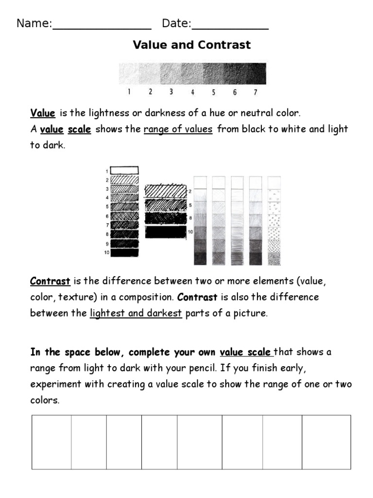 Understanding Value and Contrast in Art | PDF