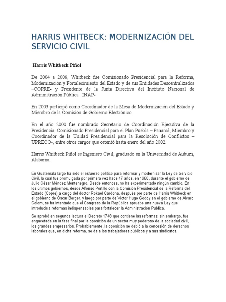 Harris Whitbeck | PDF | Guatemala | Gobierno