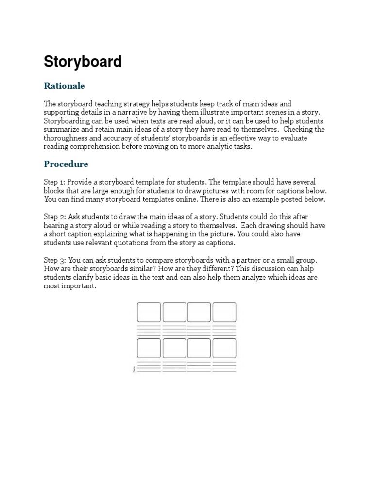 Lesson 3 Storyboard Template | PDF | Reading Comprehension | Cognition