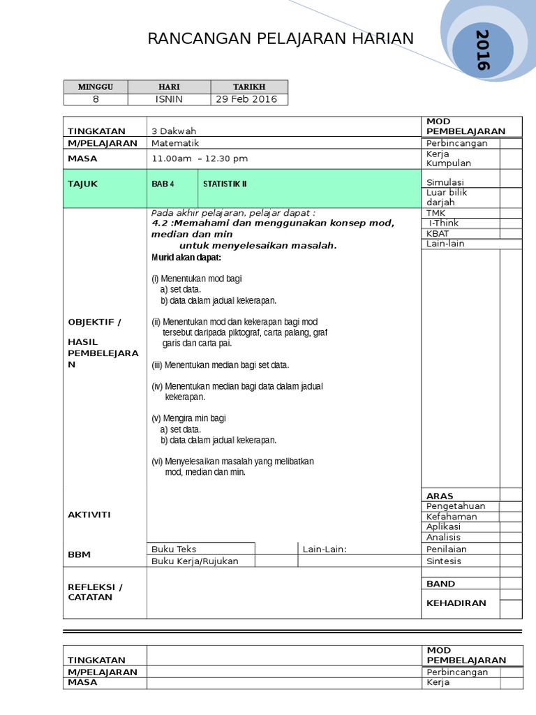 ''Template RPH (Word Edited) | PDF